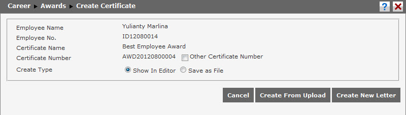 In Create Certificate page, you can change the existing certificate ...