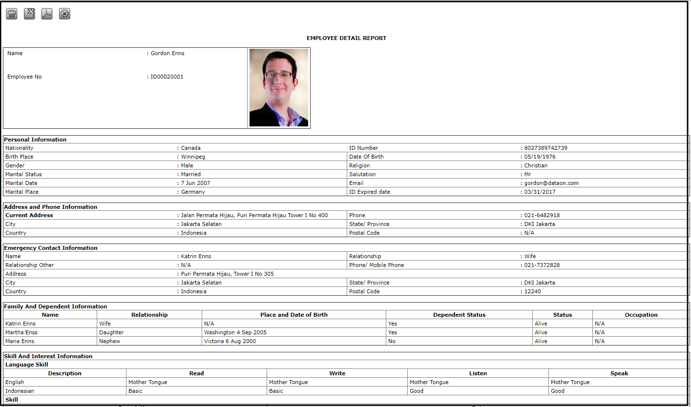 to display the report in Excel format or click