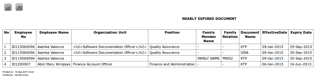 Nearly Expired Document