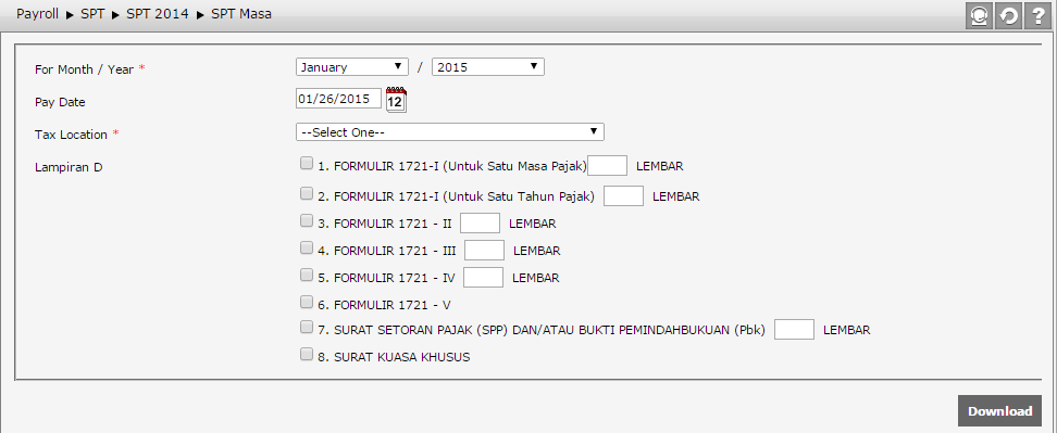 Follow the instructions below to display SPT Masa report.