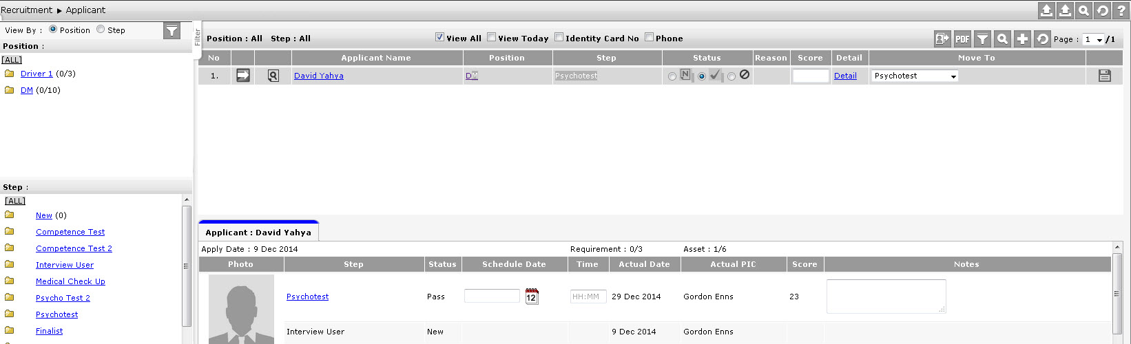 There are some functions of this menu, which are Add Applicant , Edit ...