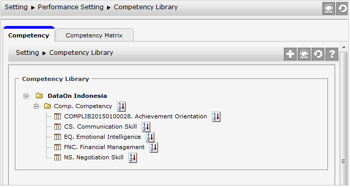 The index page shows Competency and Competency Matrix tabs . The user ...