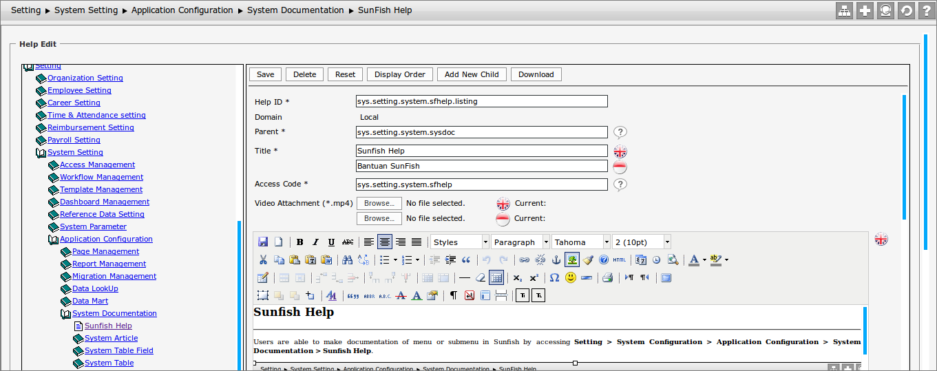 Click menu or submenu title at the Document Tree to open the Edit Page ...
