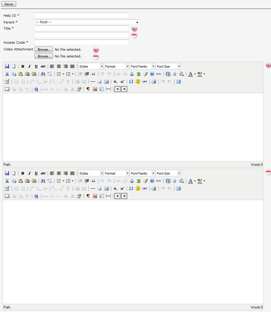 icon to open the Add page.