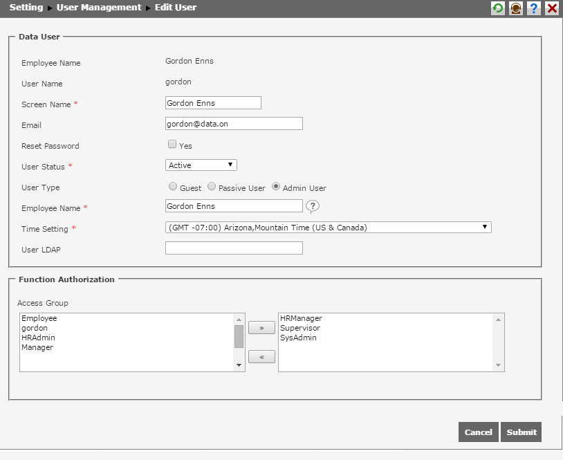 Follow these steps before editing user management.