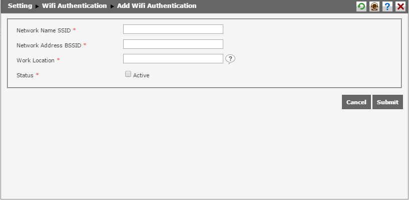 To add a new wifi authentication, the user has to fill the following ...