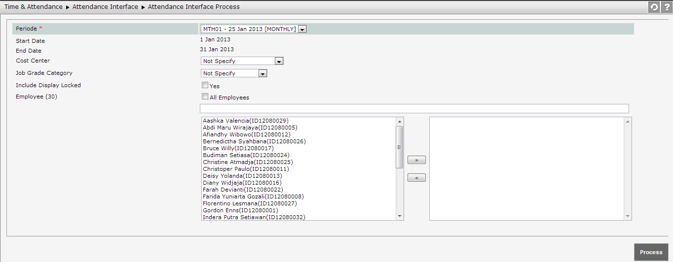 After checking and editing attendance data, process the attendance (the ...